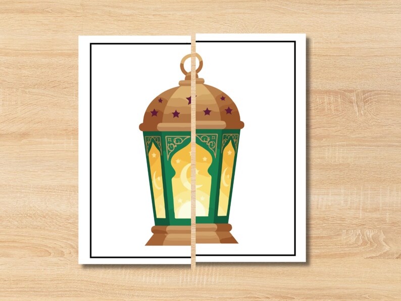 Ramadan Lantern Matching Activity | Cut & Match Montessori Printable ...