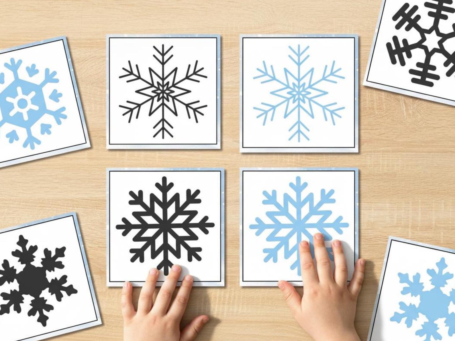 Montessori Snowflake Shadow Matching Cards | Printable Winter ...