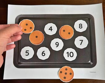 Cookie Counting Activity | Preschool Number Matching Game Printable ...