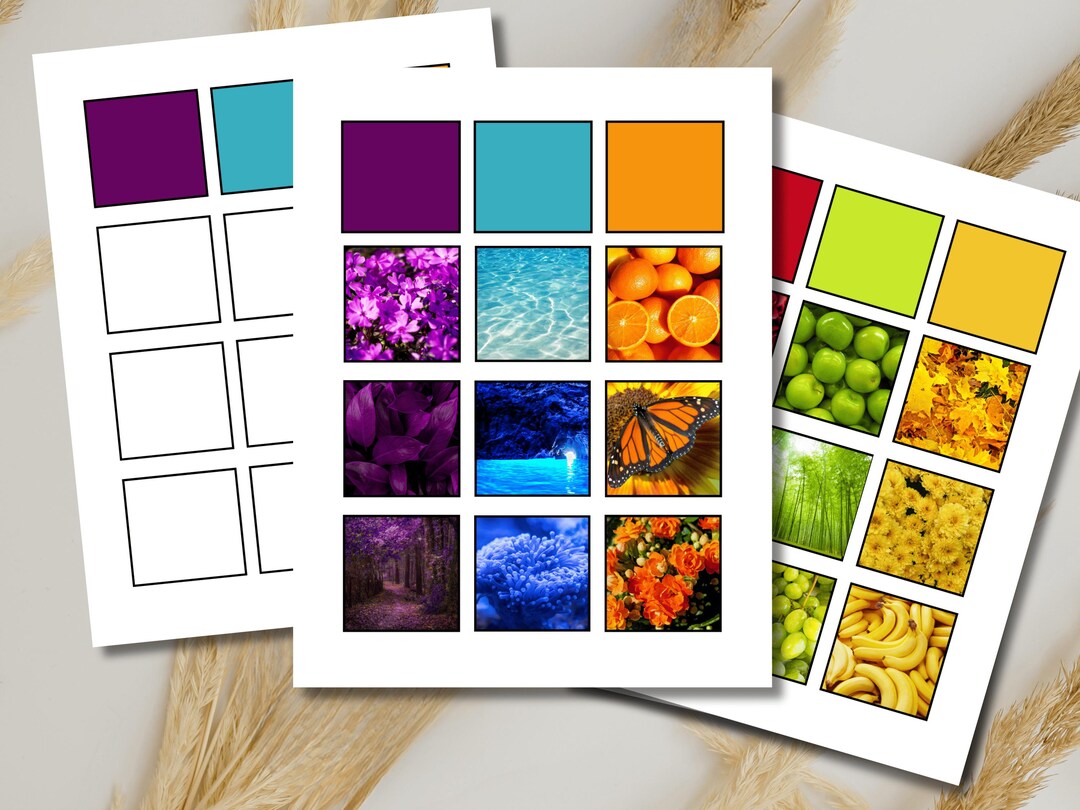 Montessori Nature Color Matching Activity Printable Cards for Toddlers ...