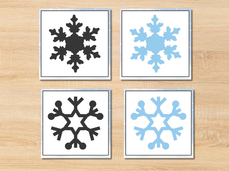 Montessori Snowflake Shadow Matching Cards | Printable Winter ...