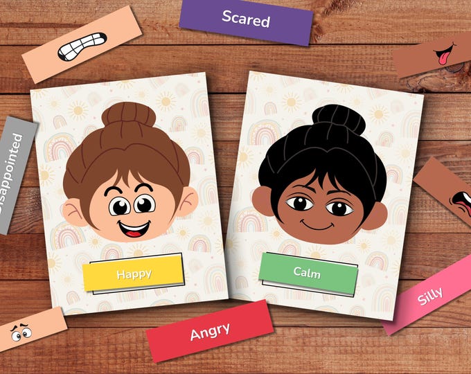 Find a Pair Emotions Puzzles - Printable Emotion Matching Cards ...