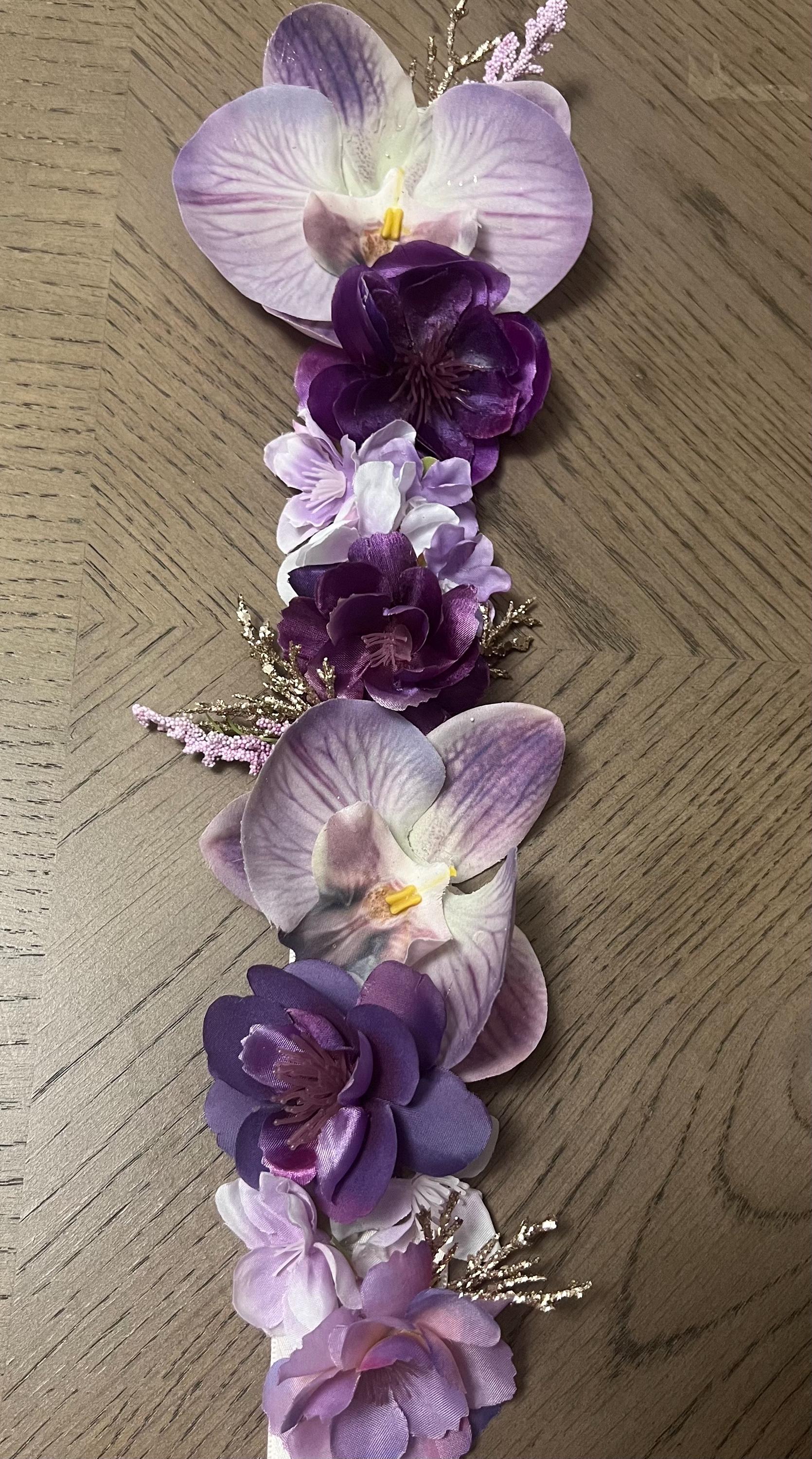 Custom Purple Orchid Graduation Lei Floral Lei With Acrylic Year & Name ...