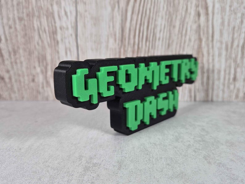 Geometry Dash 3D Printed Desk Sign: Gamer Decor - Available in 2 Sizes ...