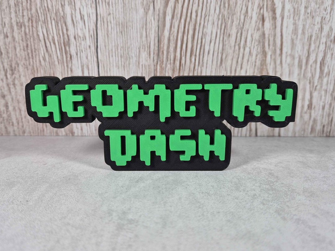 Geometry Dash 3D Printed Desk Sign: Gamer Decor - Available in 2 Sizes ...