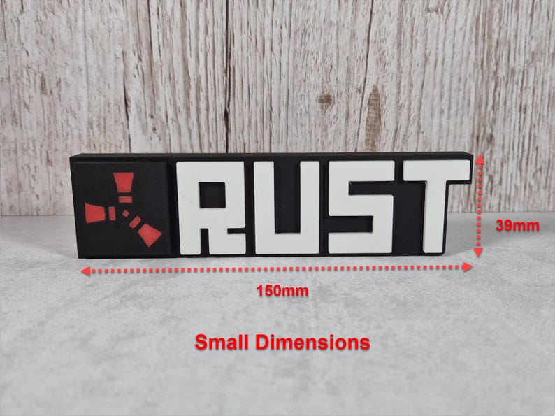 Rust 3D Printed Desk Sign – Custom Gamer Decor, Perfect Gift, Available ...