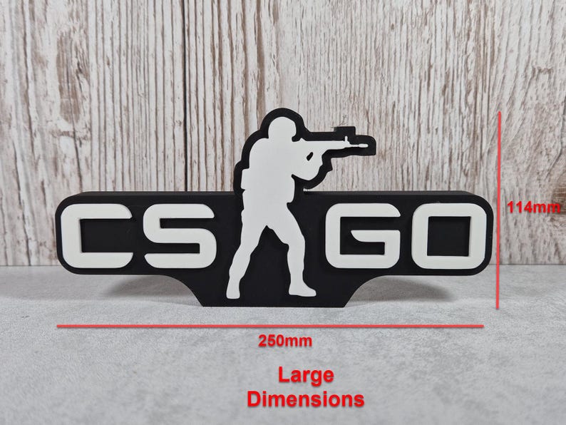 CS GO 3D Printed Desk Sign – Custom Gamer Decor, Perfect Gift ...