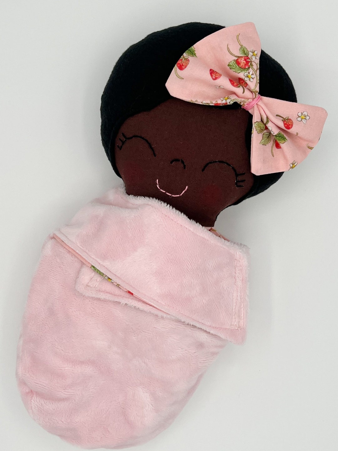 Swaddle Baby Doll, Black Doll, First Birthday Gift, Soft Doll for Baby ...