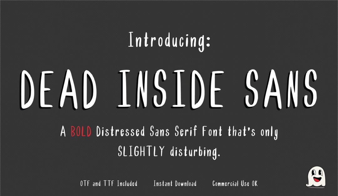 Dead Inside Sans – Font – Bold Distressed Sans Serif for Shirts, Signs ...