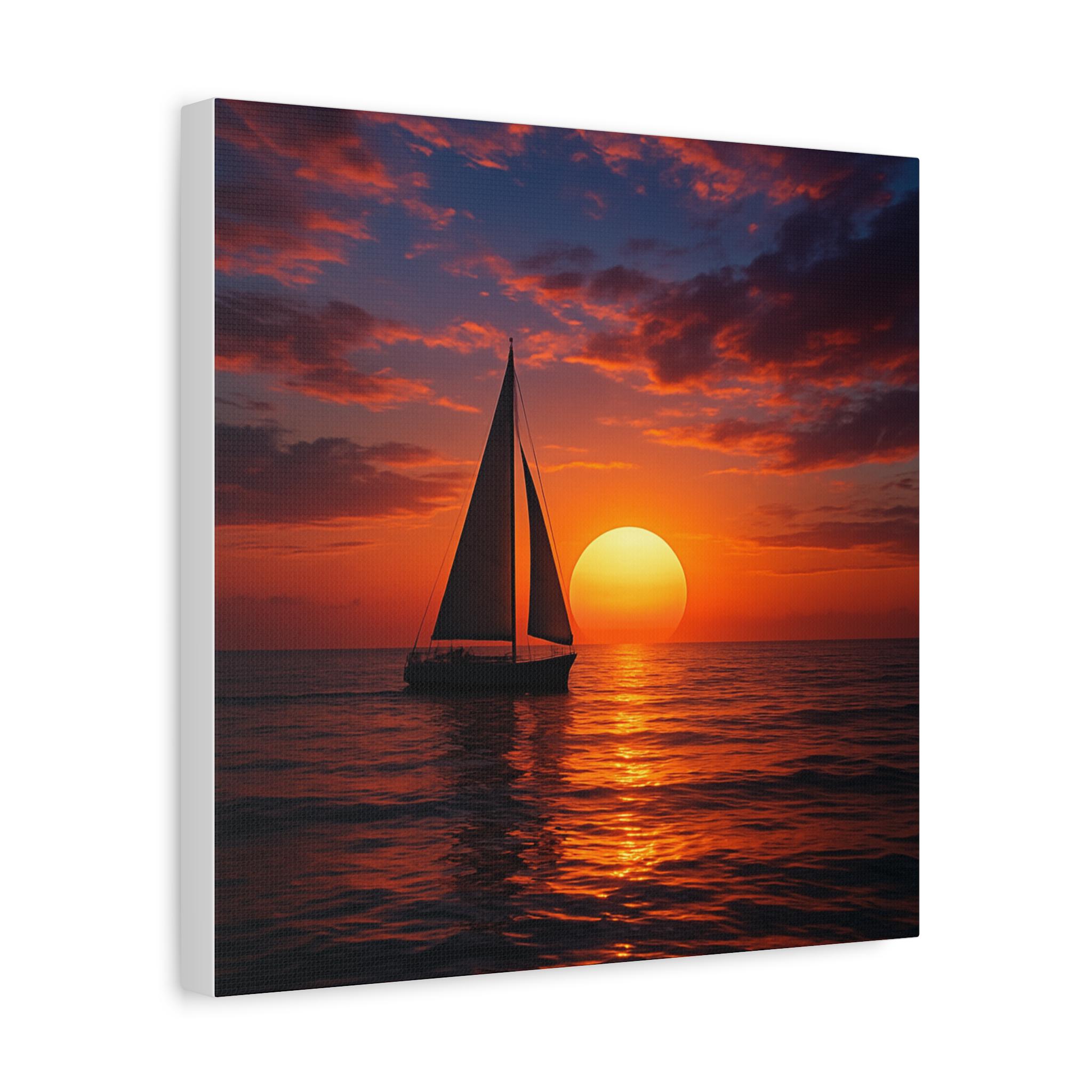 Canvas Print, Sailing Yacht at Sunset, ON SALE NOW! Nautical Wall Art ...