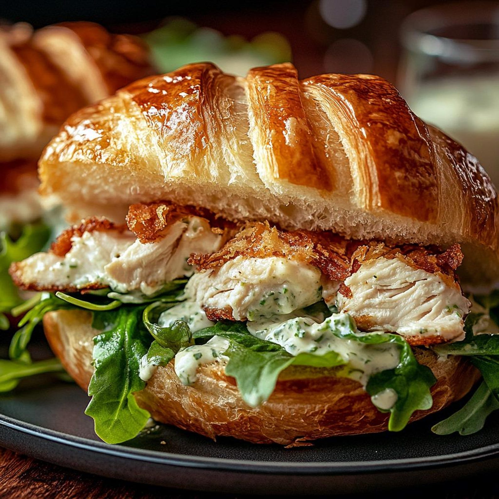 Chicken Caesar Croissant Sandwich Recipe | Easy, Creamy & Delicious ...