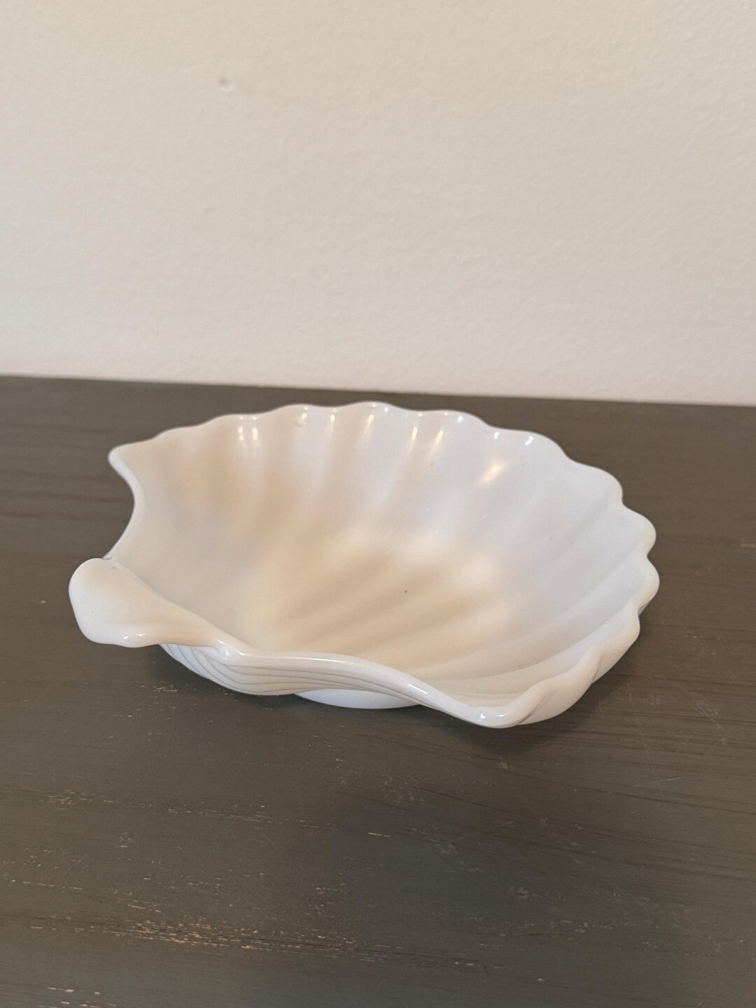 Vintage Anchor Hocking Milk Glass Clam Shell Dish – Mid-century Trinket ...