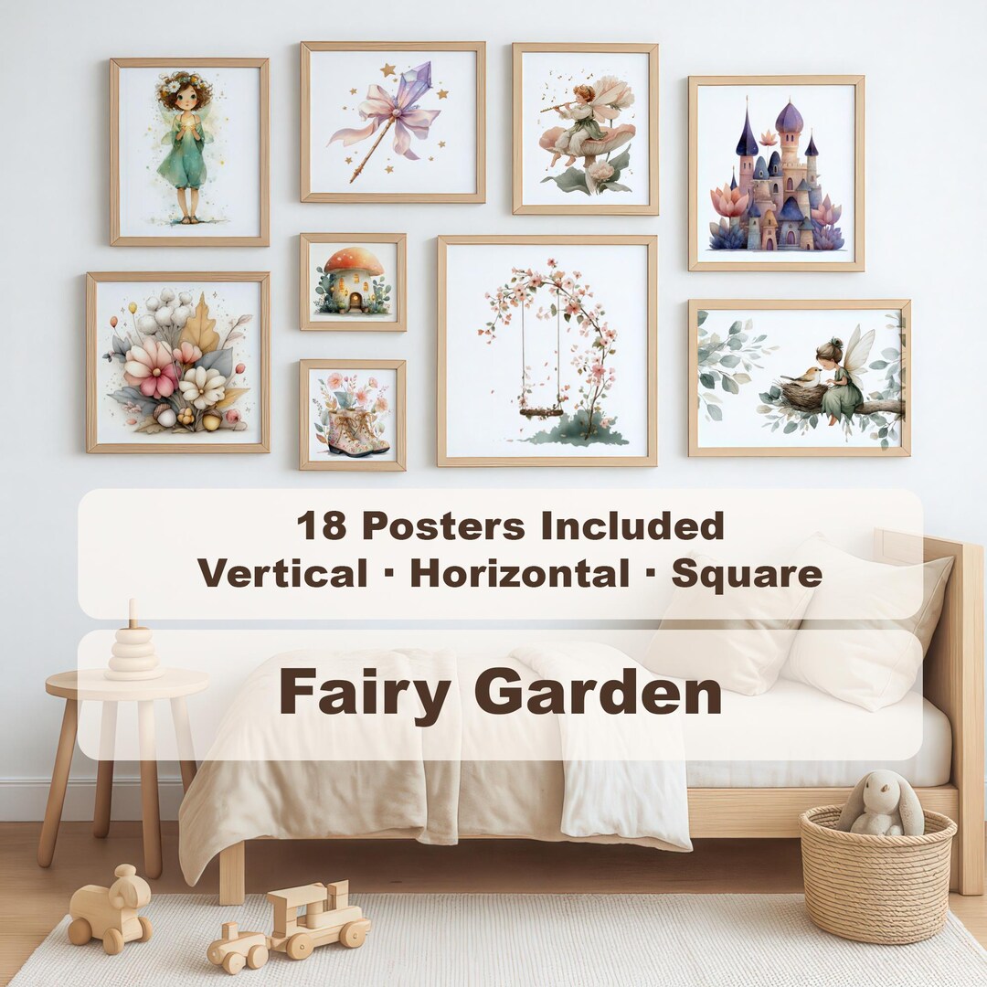 Fairy Nursery Prints Set of 18, Enchanted Forest Gallery Wall Art ...