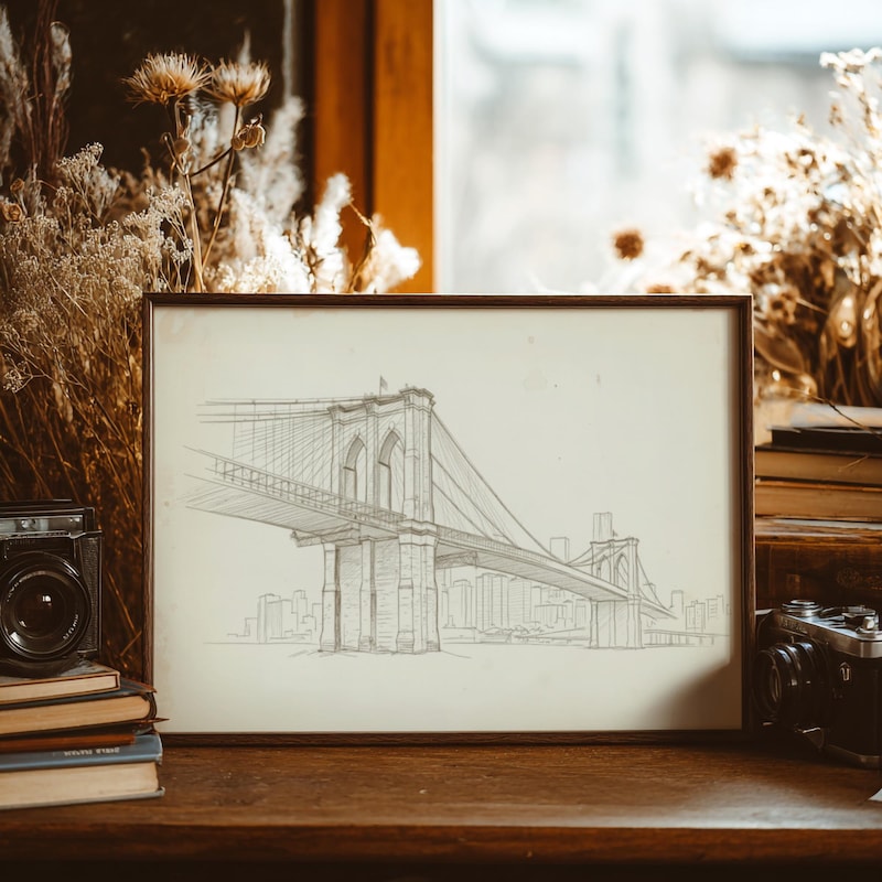 Digital Line Art Bridge - Etsy UK