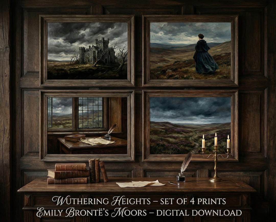 Wuthering Heights Art Set | Brontë Sisters Moody Landscape, Gothic ...