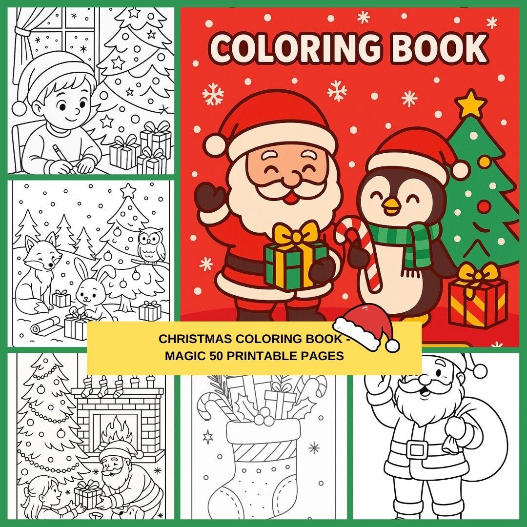 Holiday Coloring Book PDF – 50 Printable Coloring Pages for Kids ...