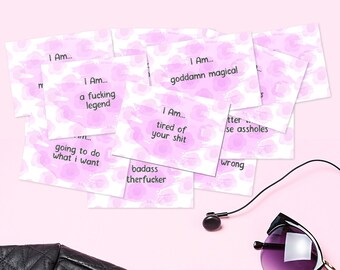 PRINTABLE Retro Sweary Affirmation Cards Swear Word - Etsy