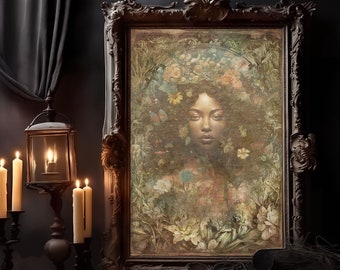 Mami Wata Art Print, African Snake Goddess, Water Spirit, Vintage ...