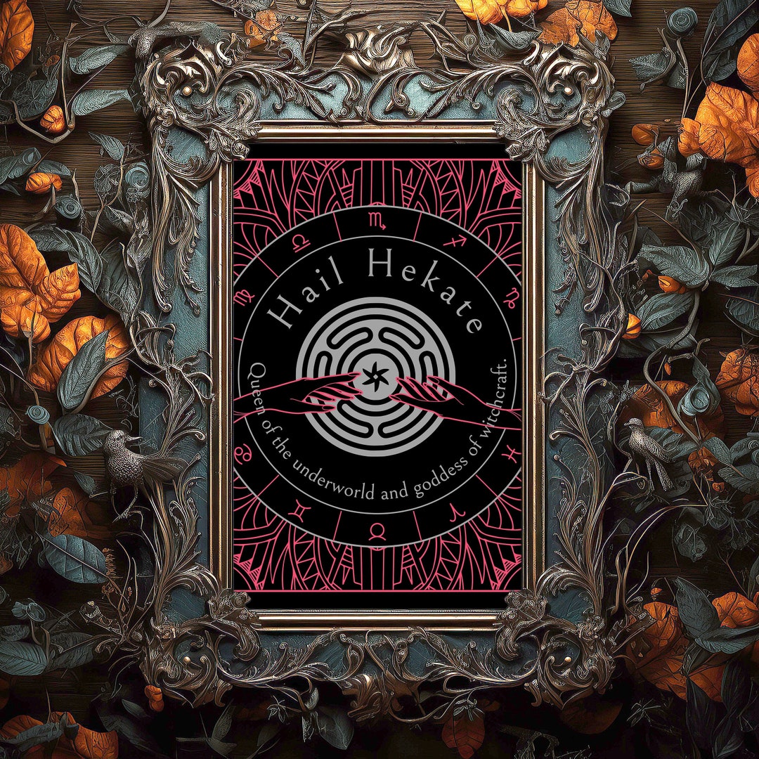 Hail Hekate Gothic Decor, Witch Wall Art, Illustrated, Witchy Friend ...
