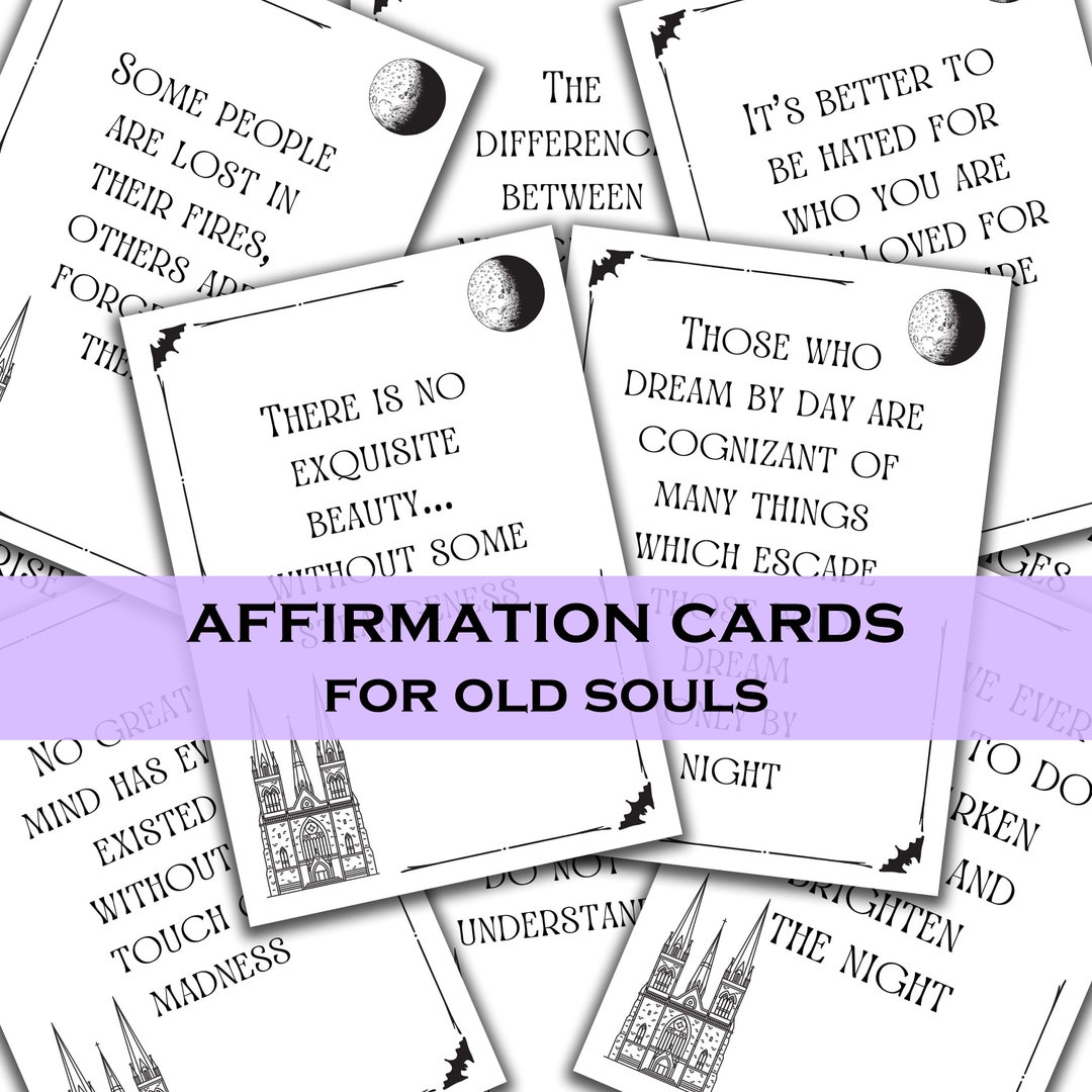 Mini Gothic Affirmation Deck Encouragement Cards for Old - Etsy