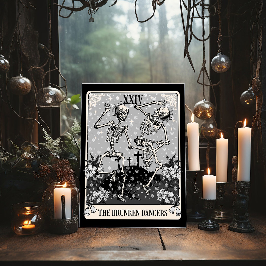 Dancing Skeletons Tarot Card Christmas Decor Skeletons Witch - Etsy