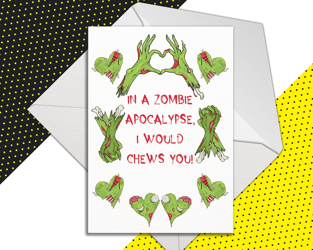 Funny Zombie Valentines Cards, Alternative Horror Card for Valentines ...