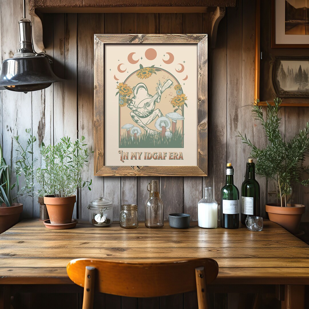 Funny IDGAF Cottagecore Decor, Witch Wall Art, Illustrated, Witchy ...