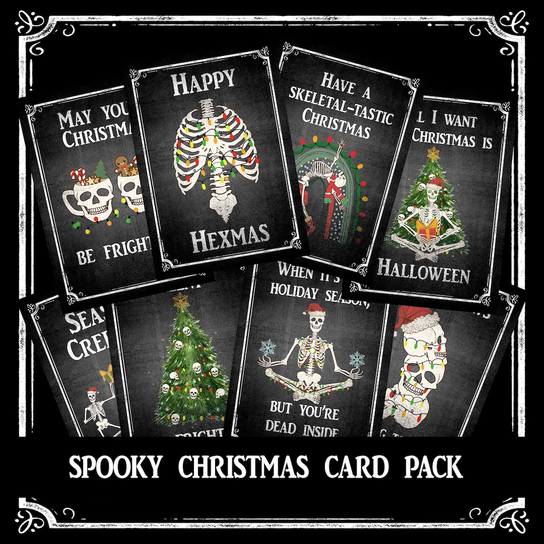 Spooky Christmas Card Pack, Funny Witchy Card, Spooky Gifts, Magic ...