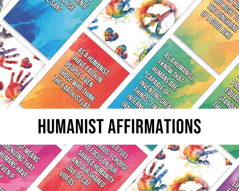 Funny Humanist Affirmation Cards Cards for Adults - Etsy