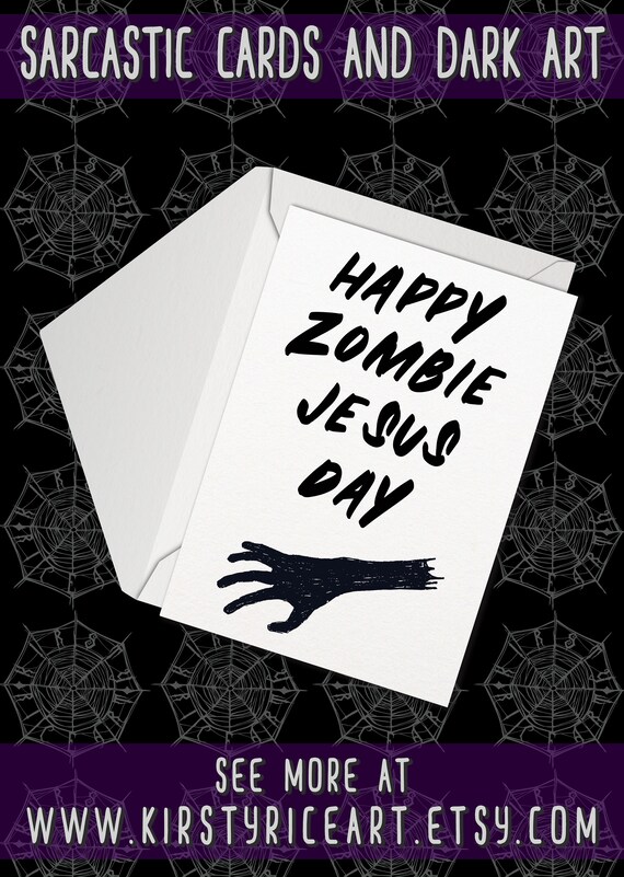 Happy Zombie Jesus Day Easter Card Alternative Easter - Etsy