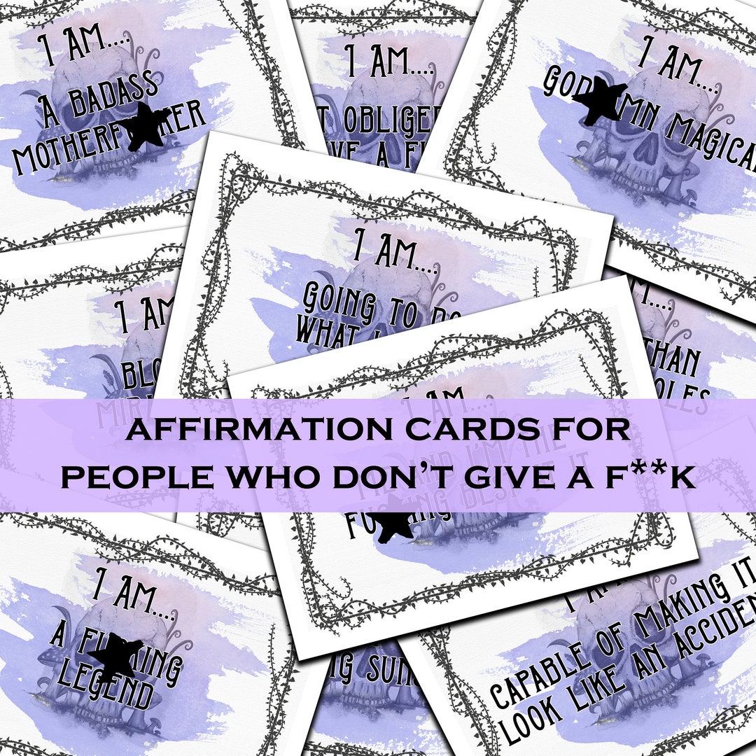Swear Affirmations Deck | Funny Encouragement Cards - Etsy