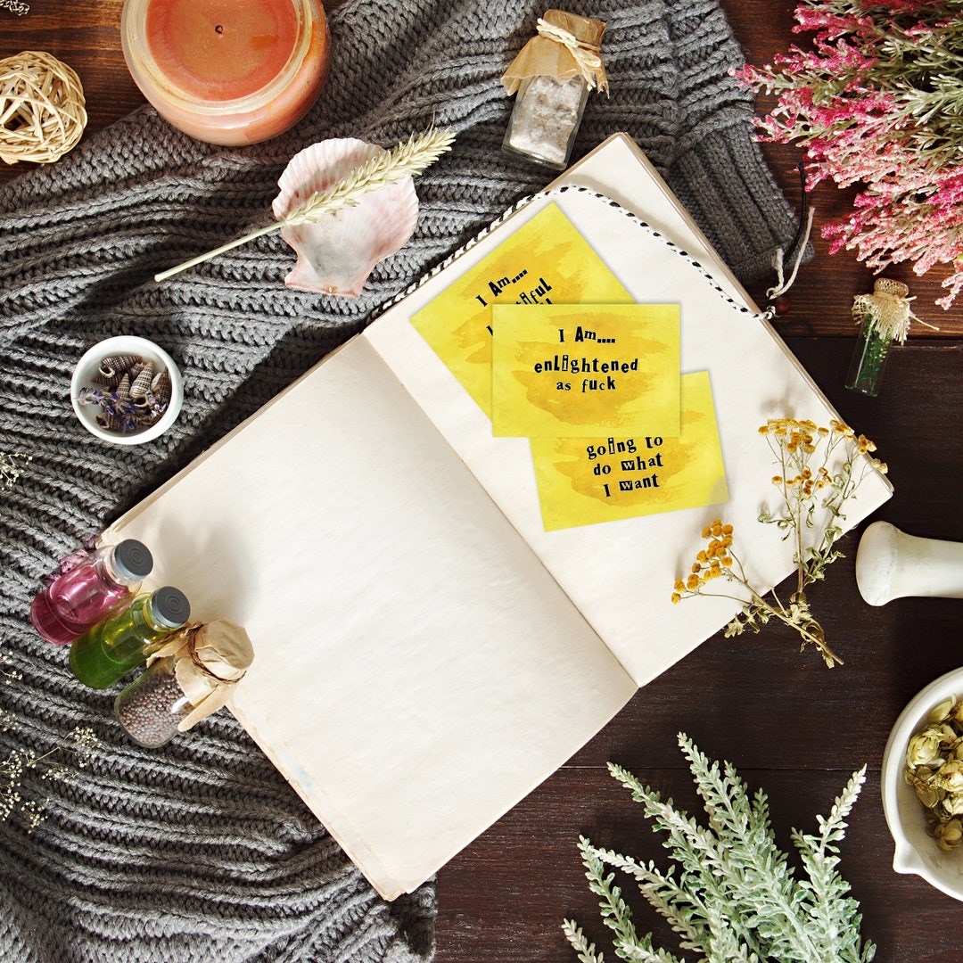 Yellow Sweary Affirmation Deck Funny Motivational Cards - Etsy