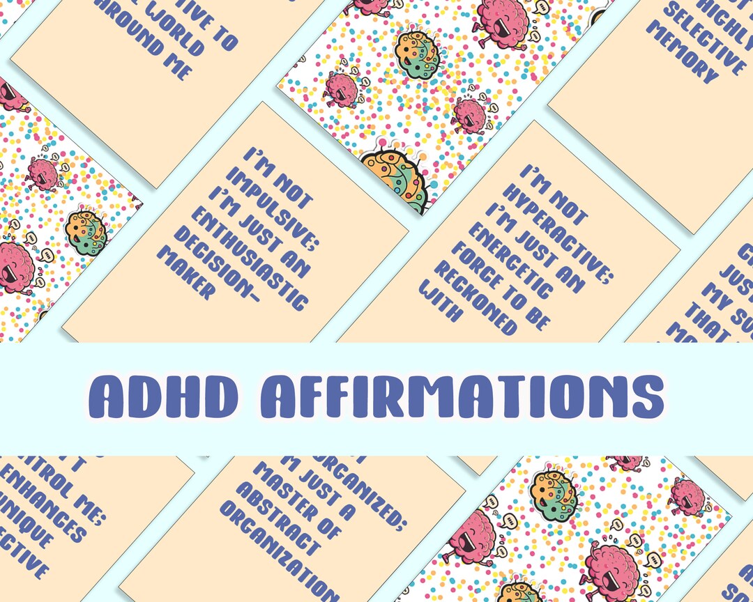 ADHD Affirmation Cards | Funny Support Cards for Adults With ADHD ...