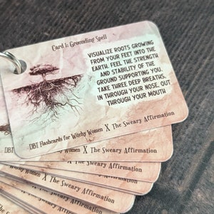Witchy-themed DBT Flashcard Keyring - 16 Mental Health Activities - Etsy