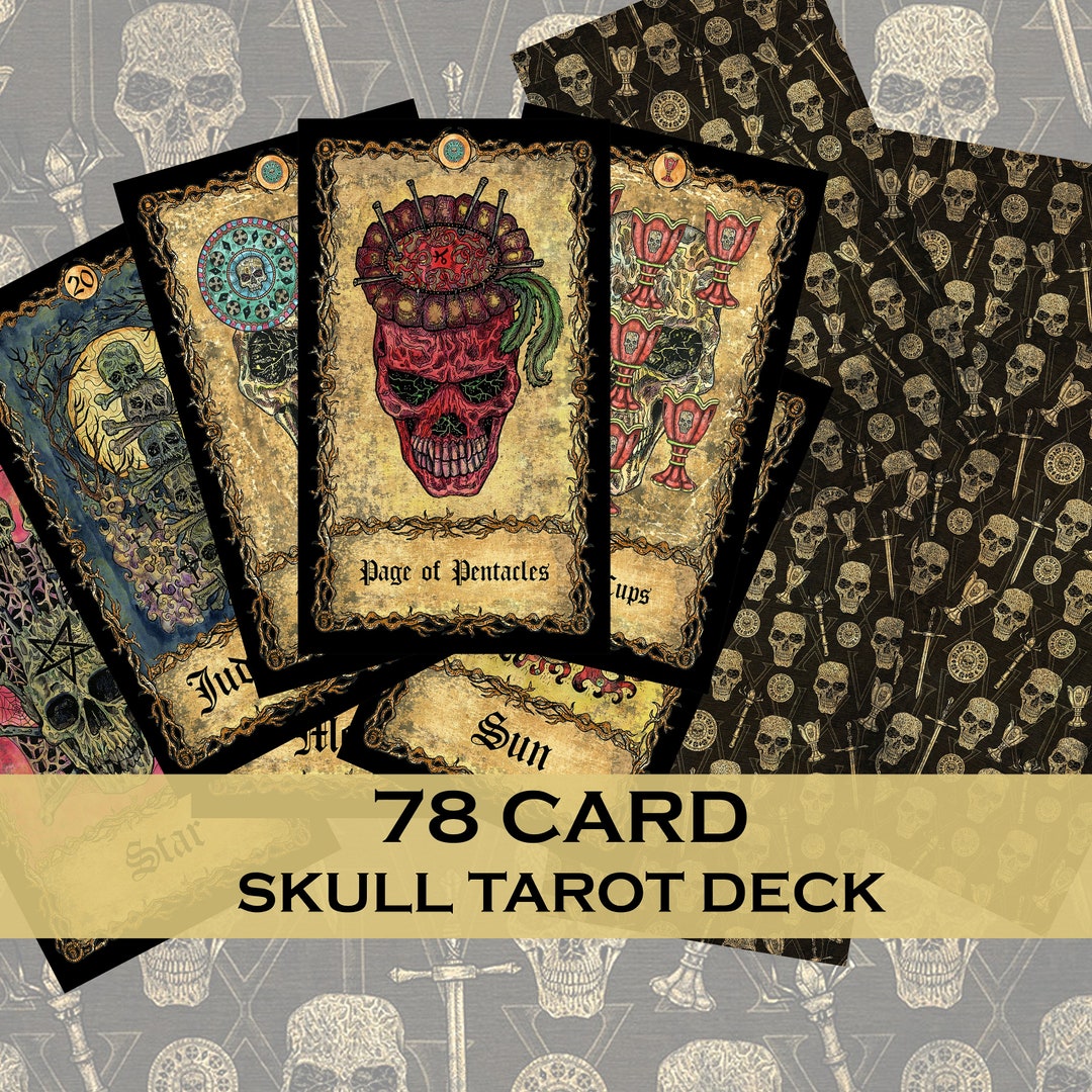 Digital Skull Tarot Deck | Gothic Tarot Cards Instant Download | Goth ...