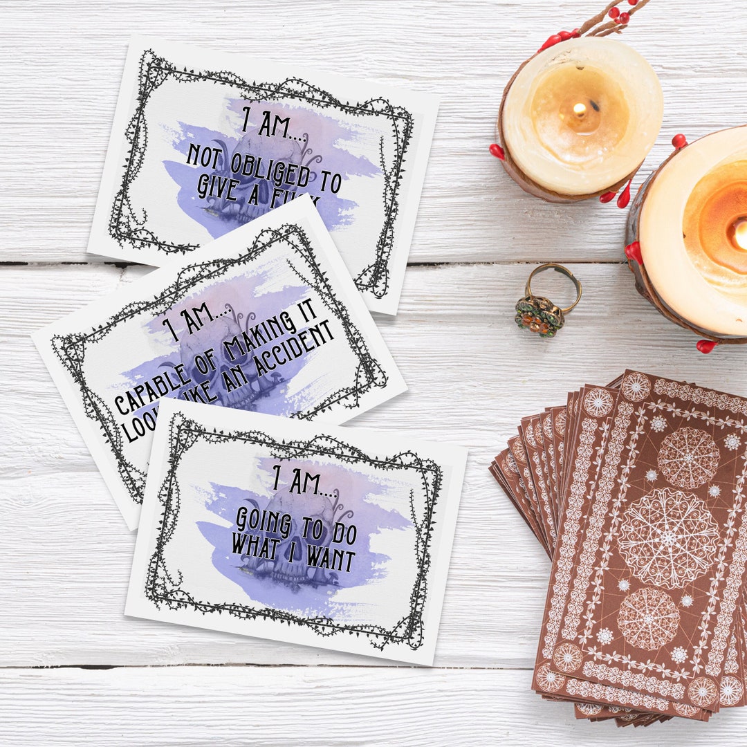 Mini Swear Affirmations Deck | Funny Encouragement Cards | Pocket Sized ...