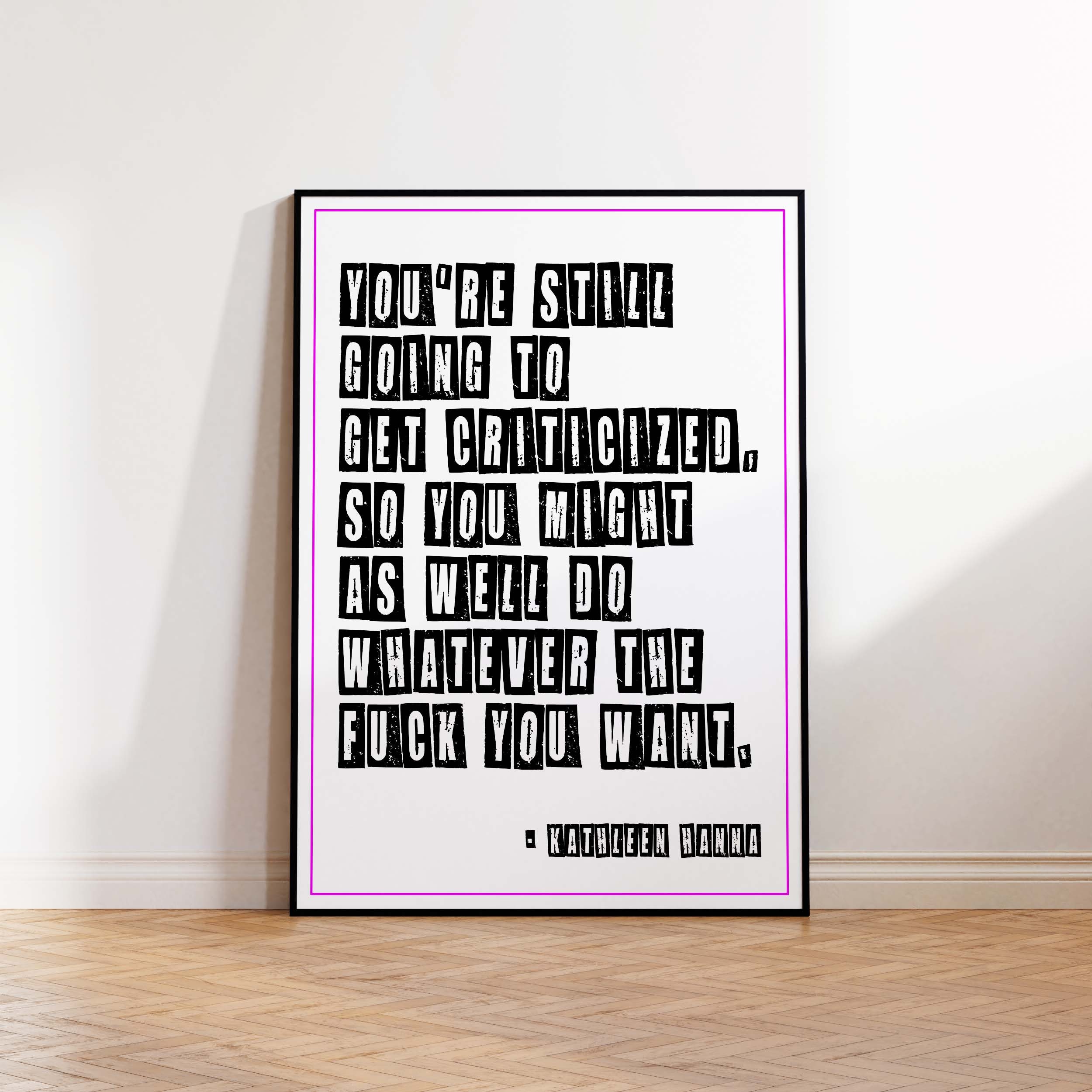Riot Grrrl Poster | Indie Room Decor | Kathleen Hanna Quote | Bikini ...