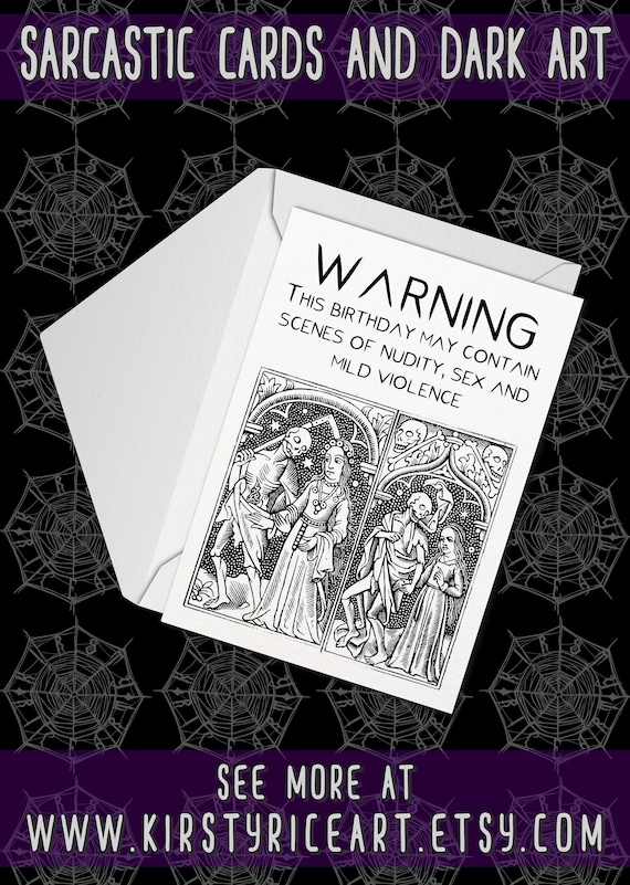 Adult Birthday Card Rude Greeting Card Dark Humour Card for | Etsy