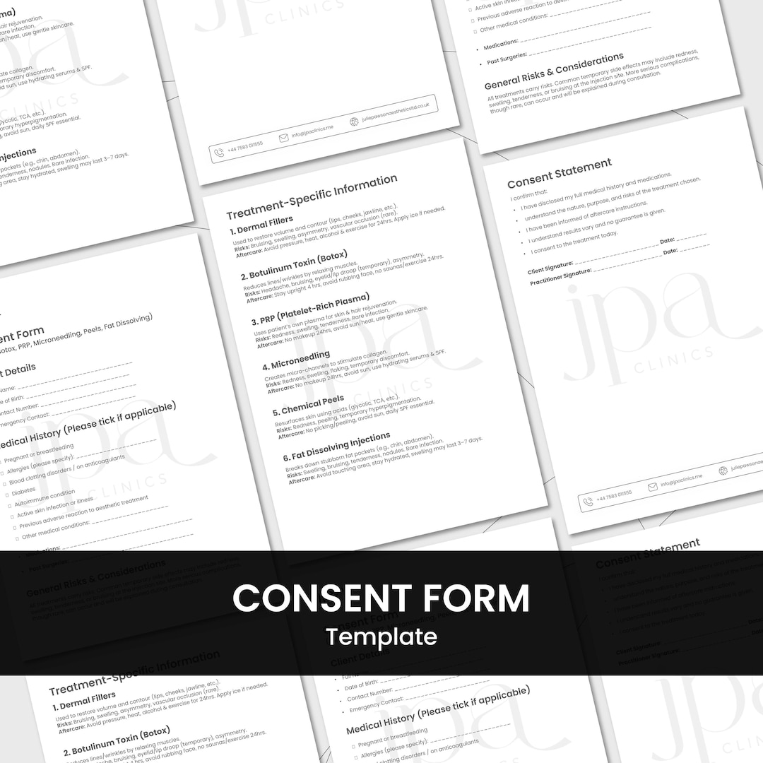 Aesthetic Consent Form – Fillers, Botox, PRP, Microneedling, Peels ...