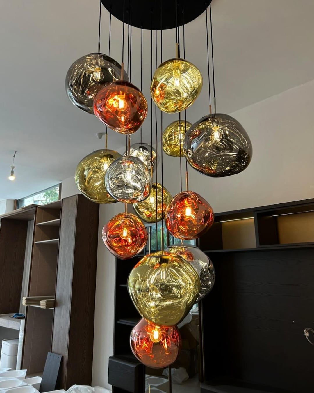 Melted Pendant Light – Multi Light Cluster Ceiling Fixture – Modern ...