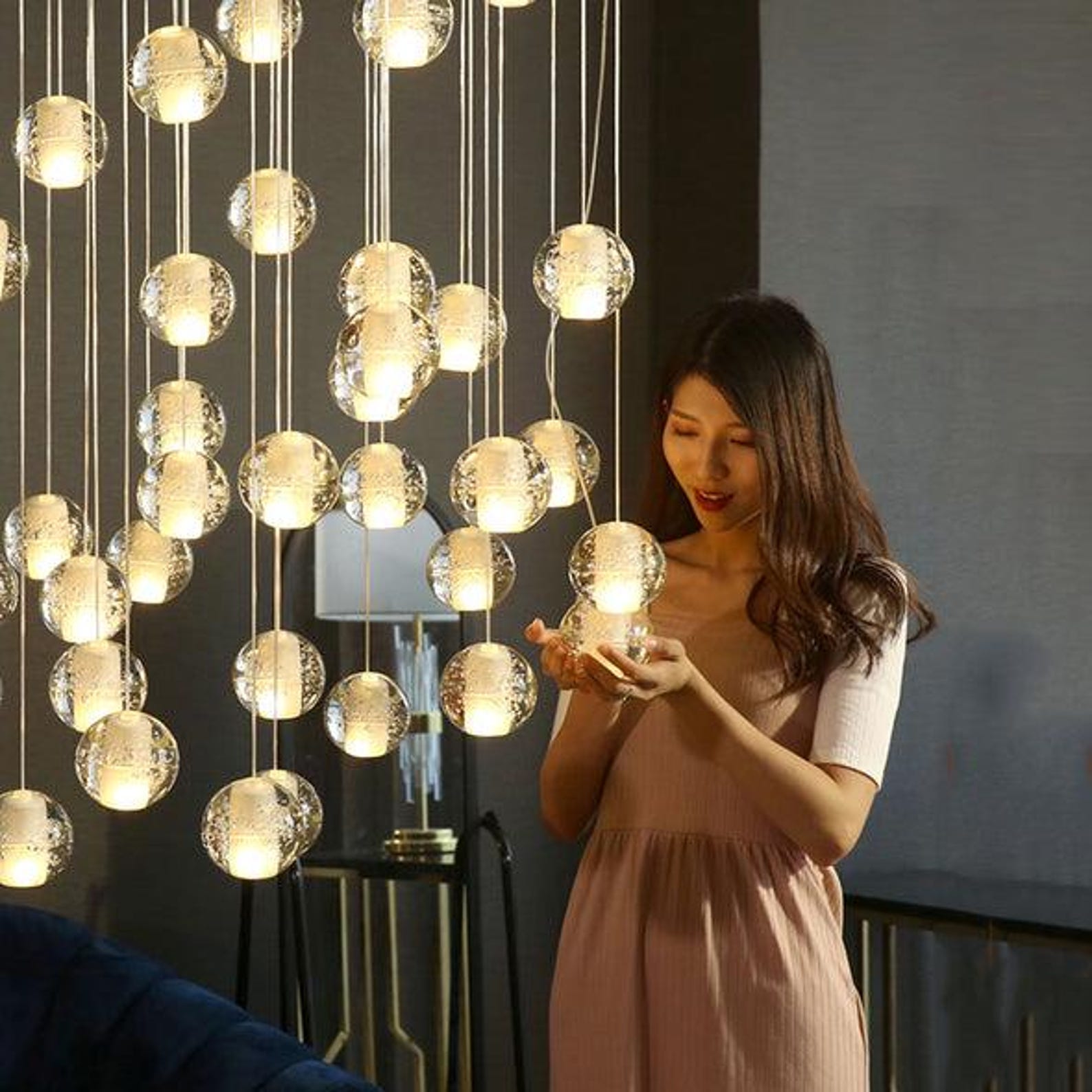 Bocca Modern Glass Globe Pendant Chandelier – Multi Light Cluster ...
