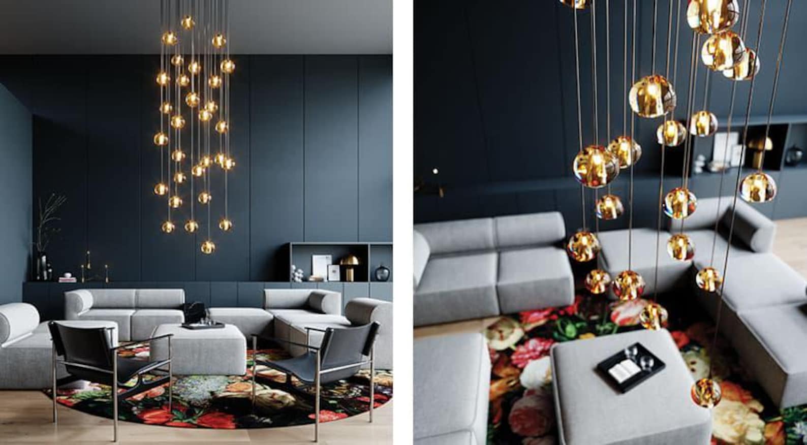 Bocca V3 Modern Glass Globe Pendant Chandelier – Multi Light Cluster ...