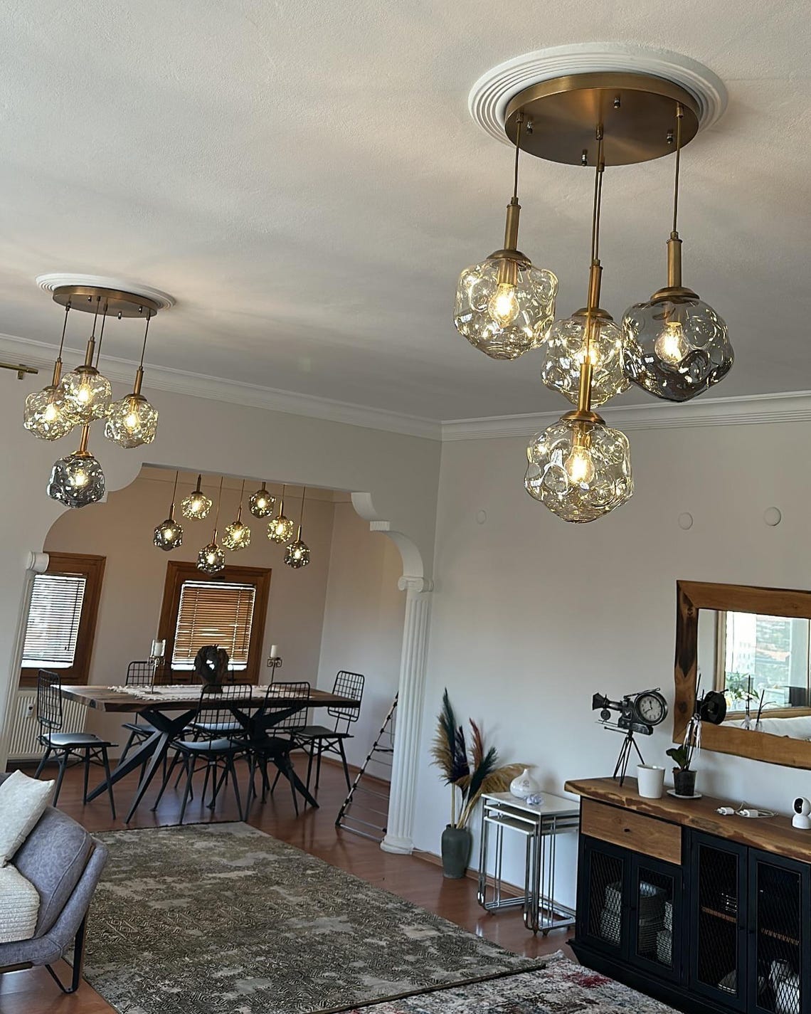 Trapezoidal Glass Pendant Light-modern Pendant Light- Blown Glass ...