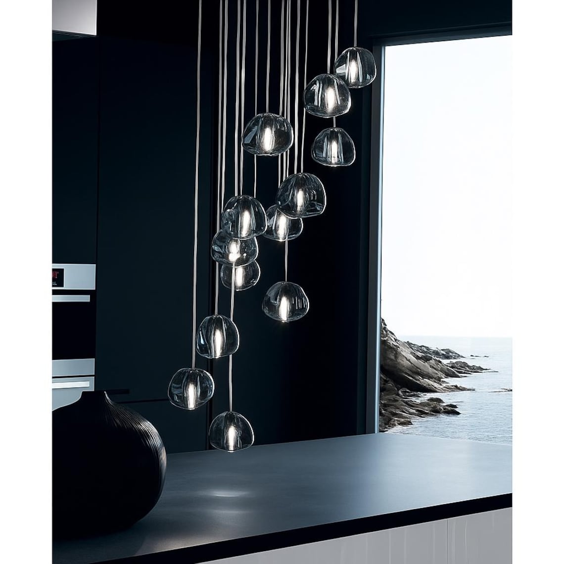Bocca V3 Modern Glass Globe Pendant Chandelier – Multi Light Cluster ...