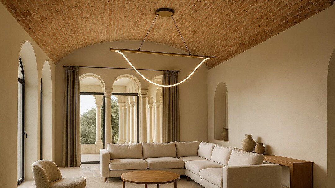 SMILE Free Form LED Pendant Light | Curved Modern Linear Ceiling Lamp ...