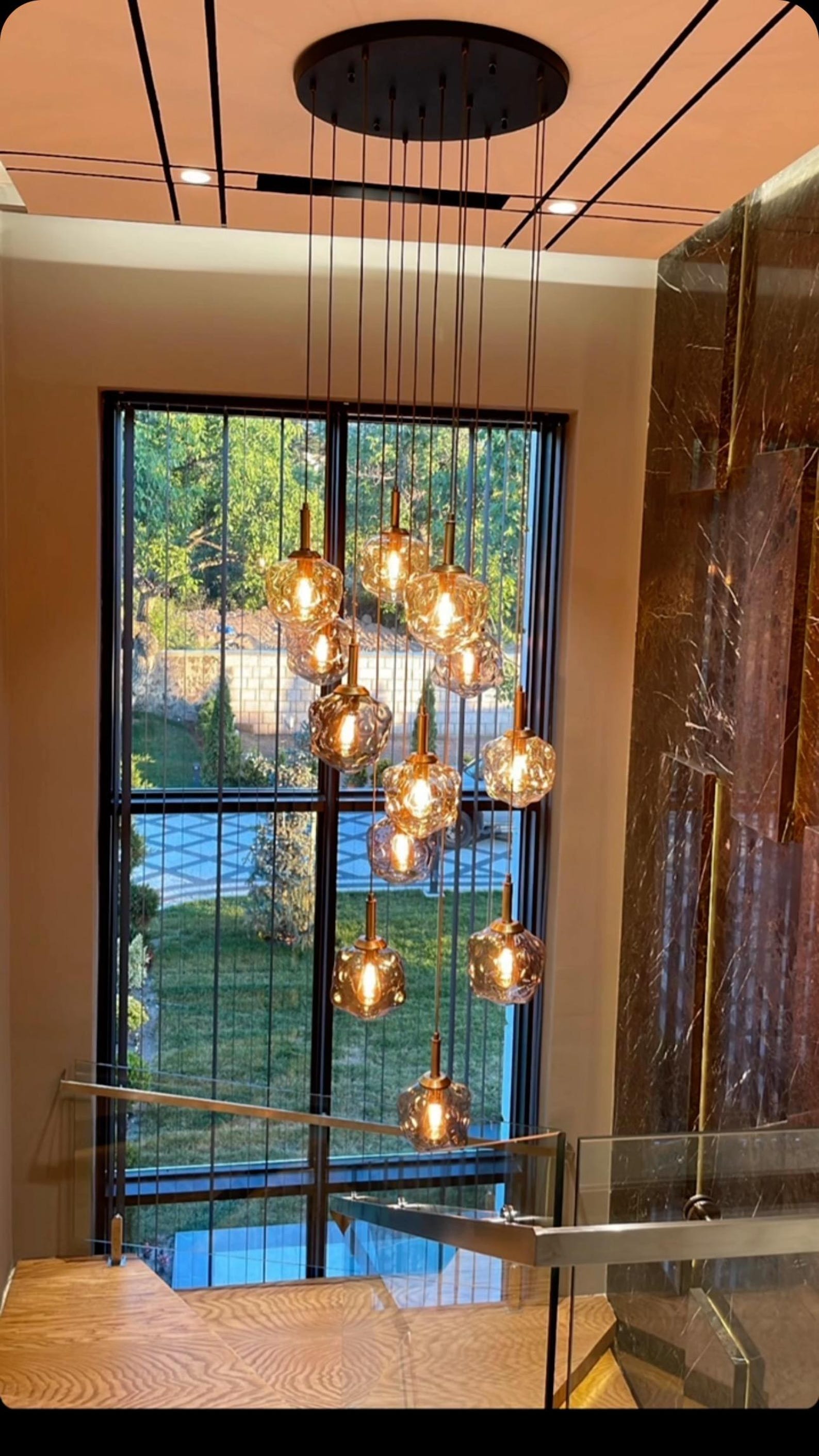 Trapezoidal Glass Pendant Light-modern Pendant Light- Blown Glass ...