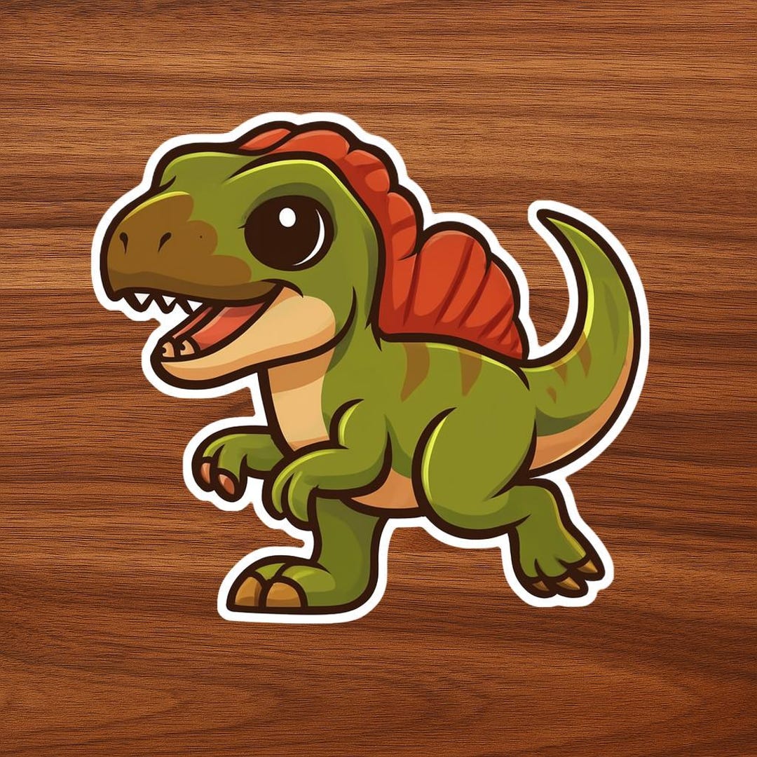 Chibi Spinosaurus Sticker & Cute Dino Design for Laptop, Journal and ...