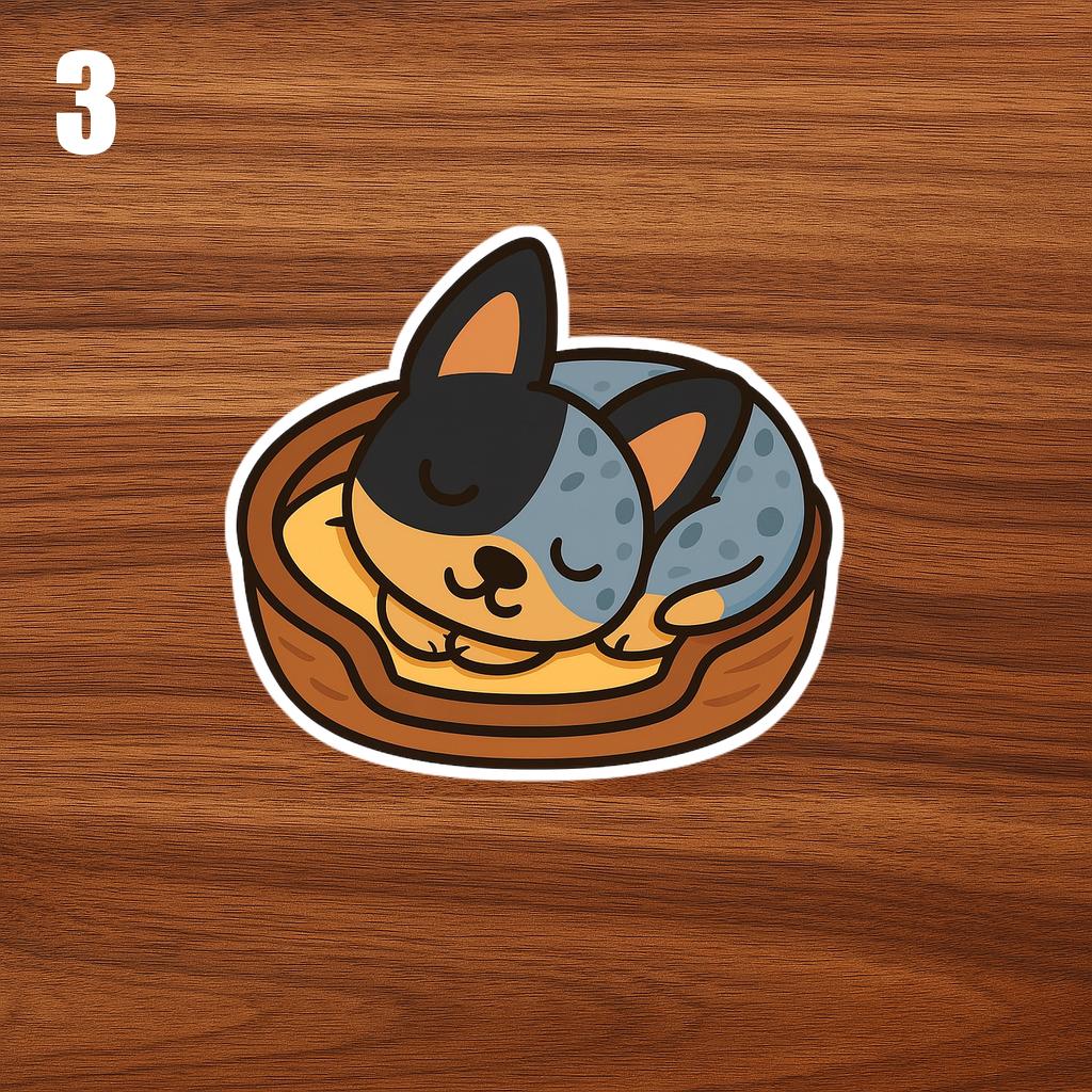 Blue Heeler Sticker & Chibi Dog Decal – “puppy Emotions Included” for ...