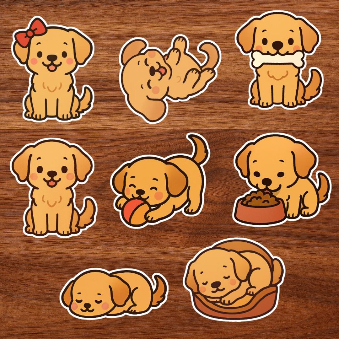 Chibi Golden Retriever Sticker – "for Dog Lovers With Heart" in Puppy ...