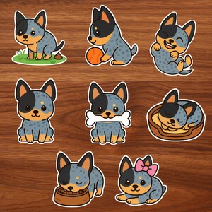 Blue Heeler Sticker & Chibi Dog Decal – “puppy Emotions Included” for ...